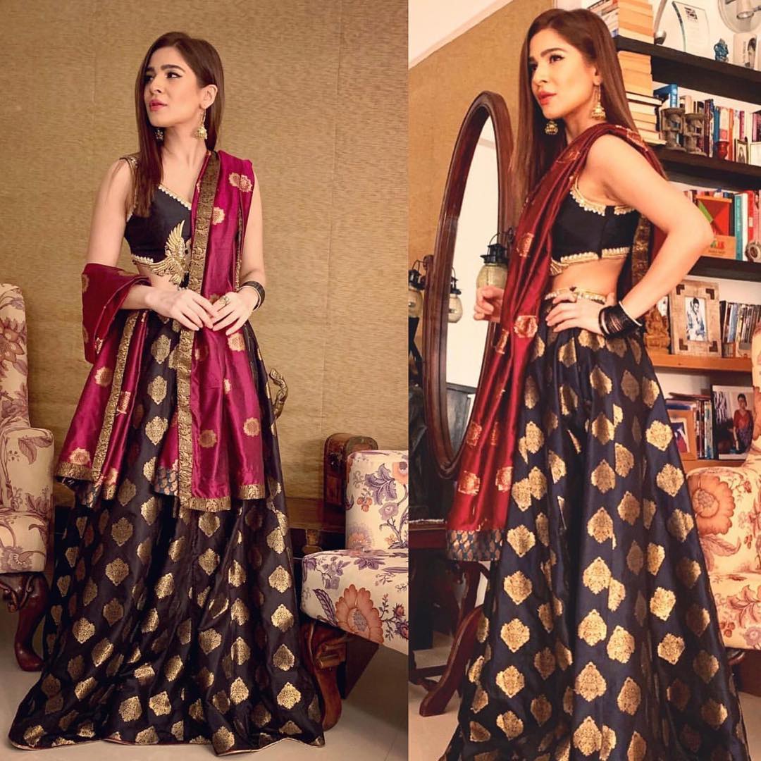 Gorgeous Ayesha Omar in Tena Durrani lehenga choli on Diwali ...